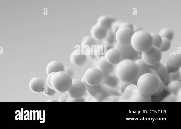 Stream gray balls grey abstract drops metaballs meta orbs spheres pearls particles flying moving ...