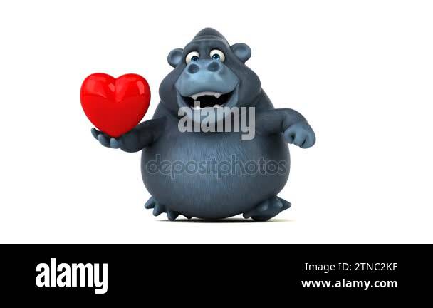 cartoon character holding heart Stock Video Footage - Alamy