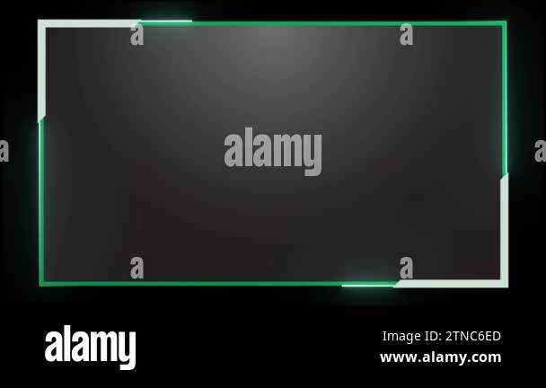Green Stream Overlay Animated Facecam For Gamers. Web Camera Frame 4K ...