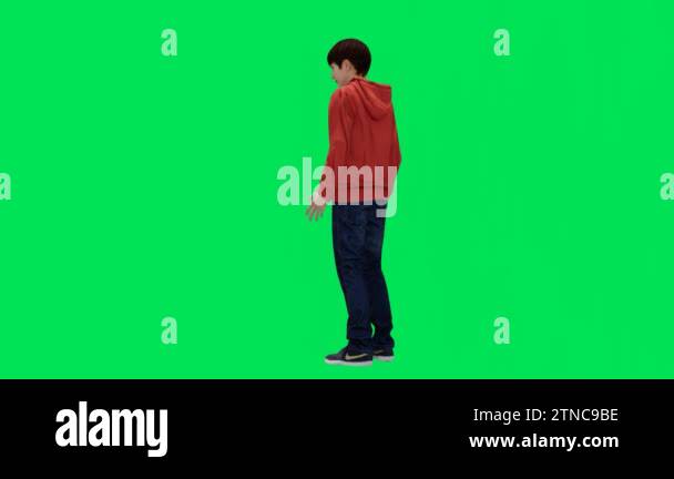 3d render green screen chroma key animation isolated High School Boy ...