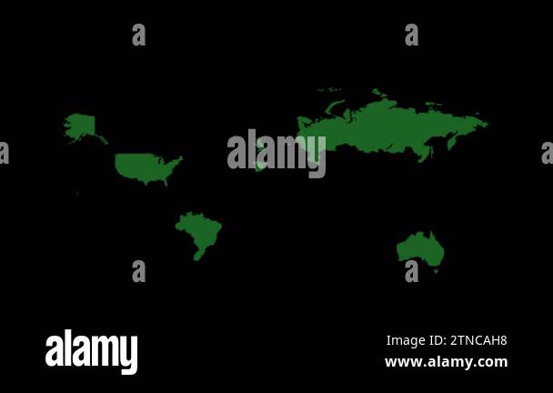 world map earth map loop Animation video transparent background with ...