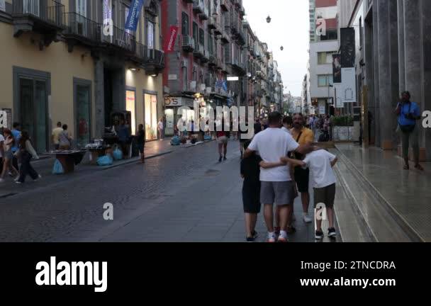 Naples, Italy - June 23, 2023: city life on the streets of the historic ...