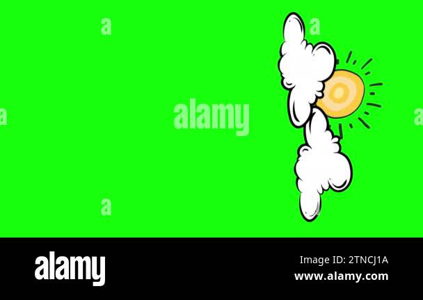 4K Cloudy sky animation. Animated Clouds timelapse Isolated on Green ...