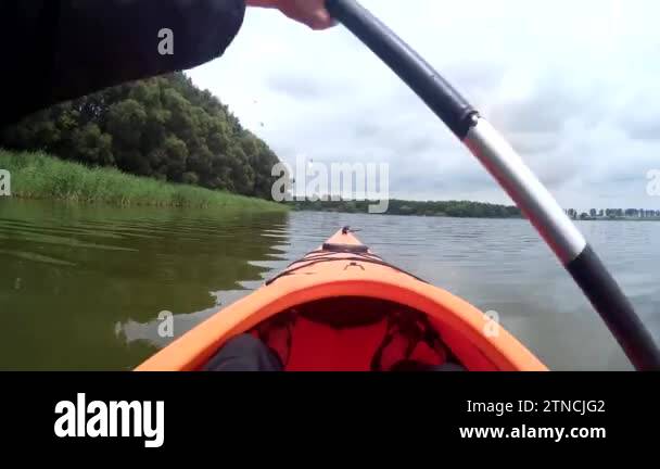 Kayaking on a Pivdennyi Buh River Southern Bug Ukraine. POV View from ...
