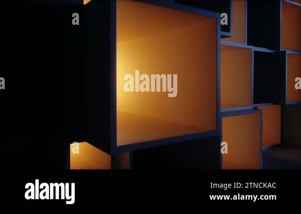 cubic structure. Business and financial concept. Realistic 4k animation ...