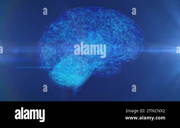 AI Brain AGI General Artificial Intelligence Neural Network Concept - 4K Seamless VJ Loop Motion ...
