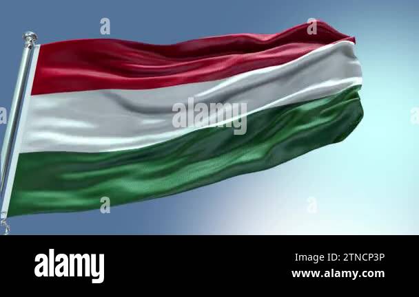 4k Render Hungary Flag Video Waving In Wind Hungary Flag Wave Loop