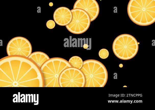 Transition animation of orange fruit slices with transparent background ...