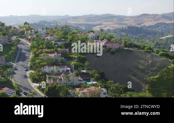 Drone footage of Calabasas prestigious real estates with gorgeous ...