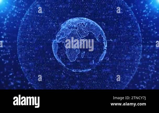 3D Futuristic Digital Globe, Futuristic Technology Earth globe rotating ...