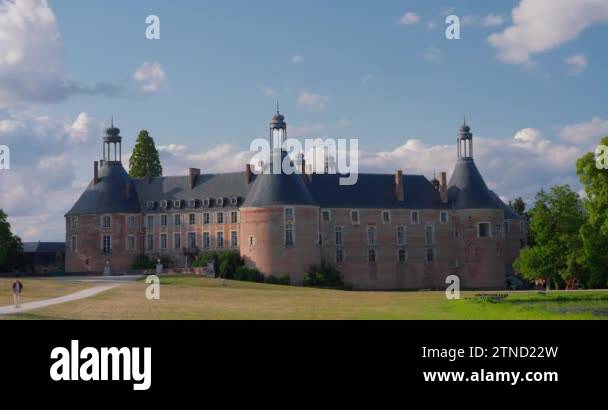 Time lapse medieval castle located in the center of France. The ...