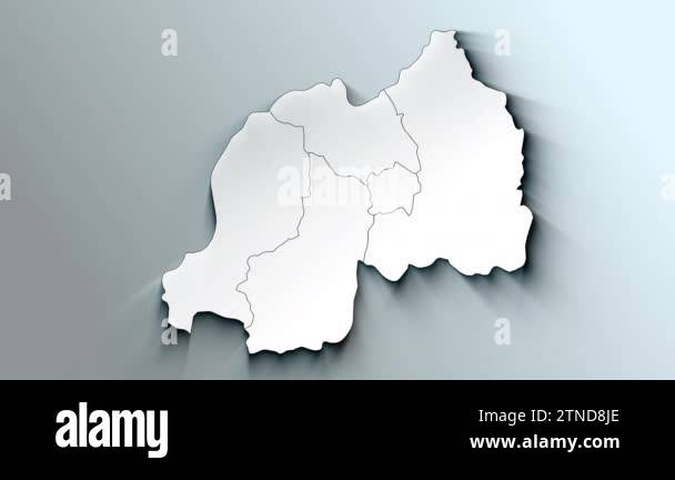 Modern White Map of Rwanda with Provinces Stock Video Footage - Alamy