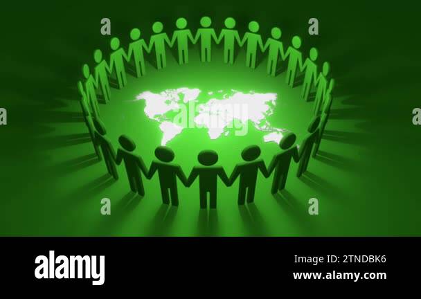3d team circle green community social teamwork Stock Videos & Footage ...