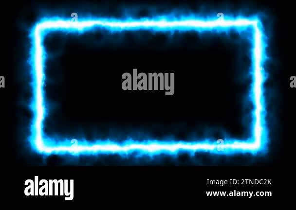An animated lightning border frame on a black background electrifies ...