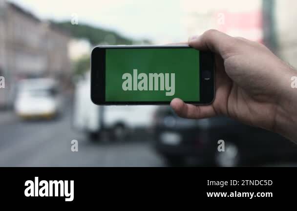 Smart Phone Held by Hand Green screen Chroma Key Tracking Motion ...