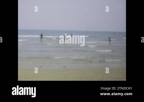 Rimini, Italy june 1980: Dive into nostalgic moments of a family beach ...