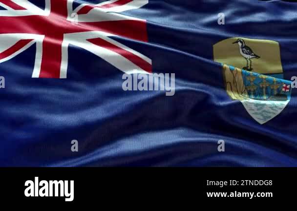 4k render Saint Helena, Ascension and Tristan da Cunha Flag video ...