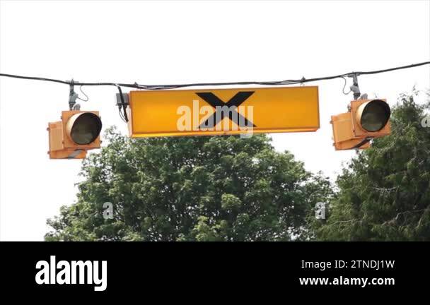 Overhead pedestrian crossing sign Stock Videos & Footage - HD and 4K ...