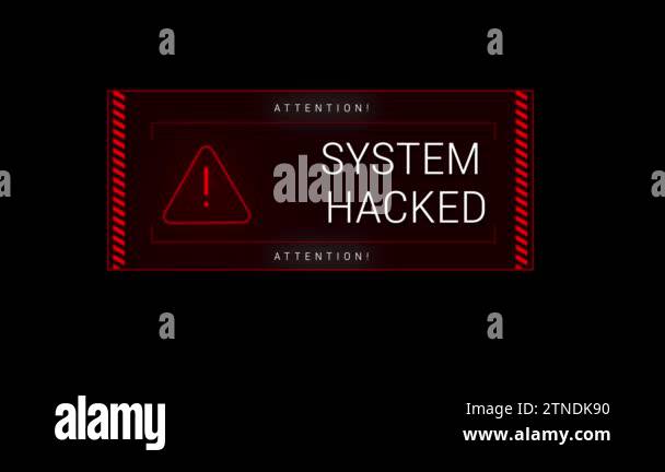 System Warning Virus sign Digital Noise Effect Screen Background. code System Error Security ...