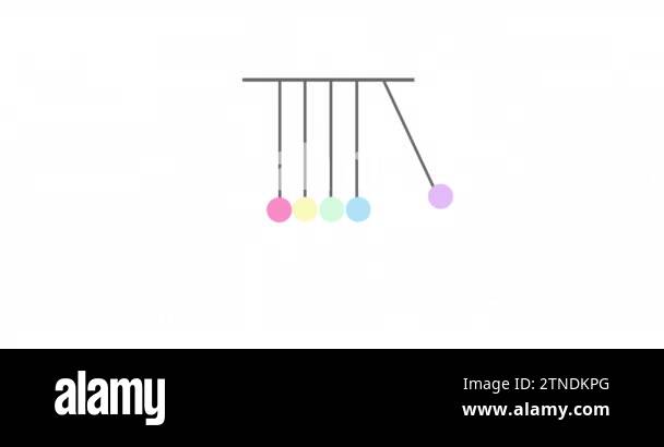 Newtons cradle 4k resolution animation. Newtons cradle on white ...