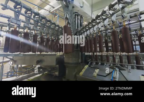 Automated conveyor line. Automated production of ice cream. Modern ice ...