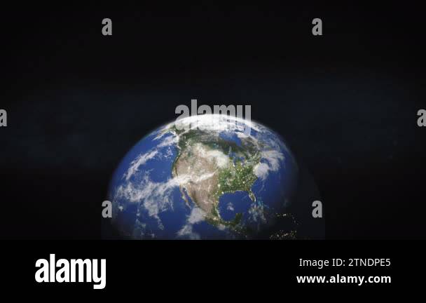 Satellite view of planet Earth from space. Zoomed on North America. 3D ...