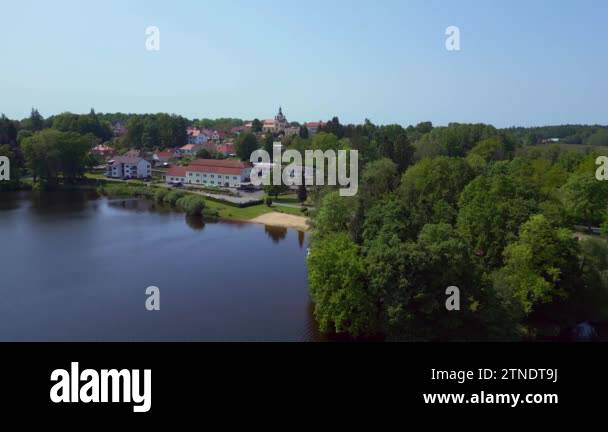 Czech Summer paradise village city Chlum at Lake Hejtman Vacation day ...