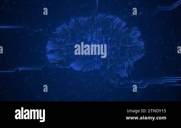 High Tech Artificial Intelligence Concept of electric brain brainstorm ...