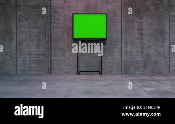 Old CRT computer with green screen. representation of an Old CRT TV ...