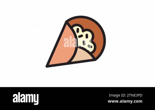 Crepe, Bakery animated icon on transparent background Stock Video ...