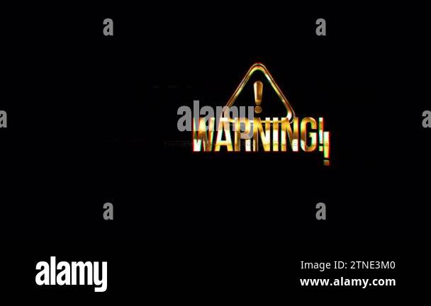 Loop animation of Warning with Alert Icon cinematic trailer title ...