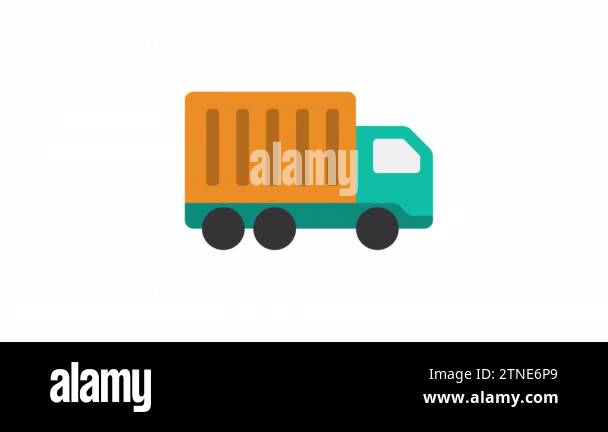 Truck, Transport Logistics animated icon on transparent background ...