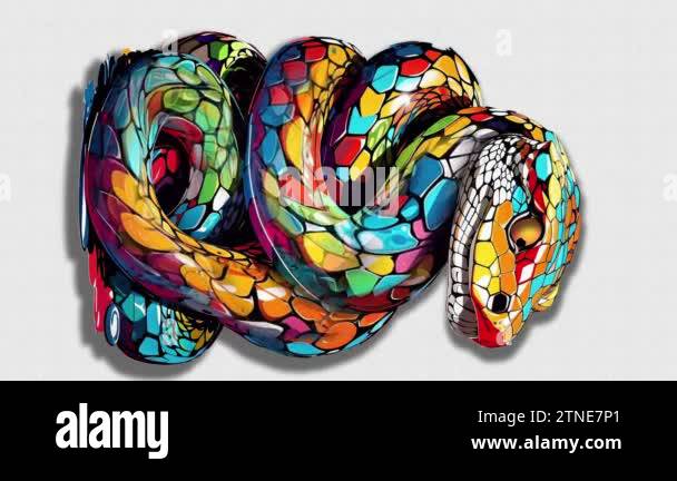 Vibrant Snake in Motion: Loop Animation in High Resolution for ...