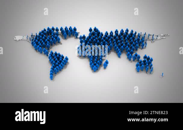People Form a Map of the World Stock Video Footage - Alamy