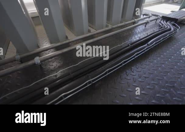 Industrial diesel generator inside. Diesel generator set. Modern ...