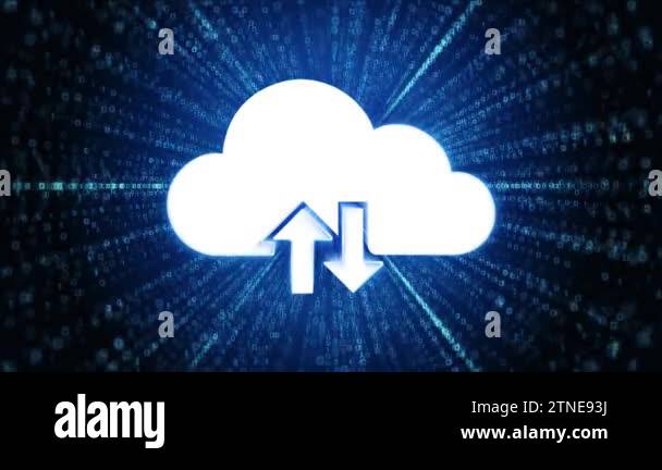Cloud computing Icon Digital Cyber Space Loop Technology Tunnel Animation. Cloud computing ...