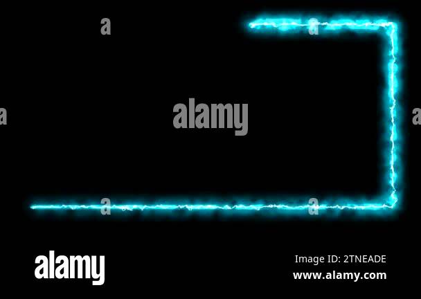 An animated lightning border frame on a black background electrifies ...