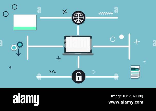 Internet, communication and social media concepts on a network with ...