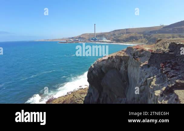 thermal power plant by the sea, used to make sea water drinkable with ...