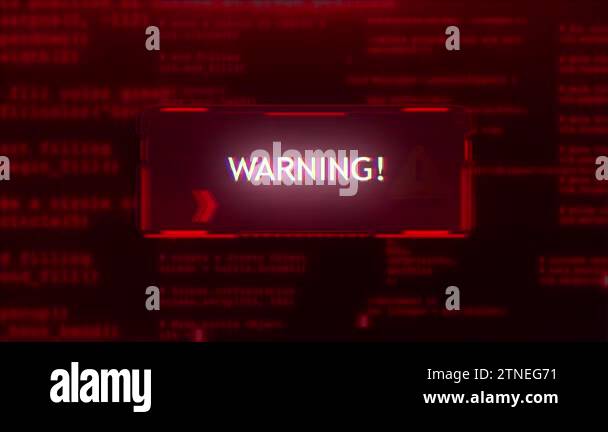 System Hacking Alert Detected Device Infected Computer Animation Pixel Flicker Software Global