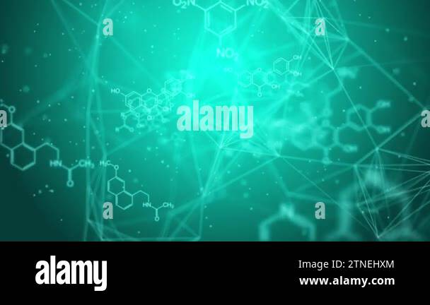 Chemical structural molecular formulas. Abstract green science ...