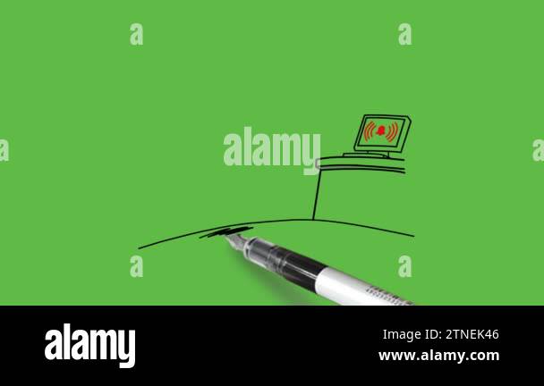 draw athlete young boy run fast to jump red mark point with black ...