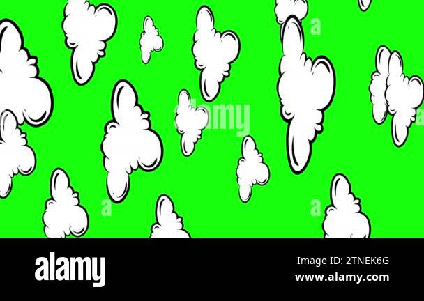 4K Cloudy sky animation. Animated Clouds timelapse Isolated on Green ...