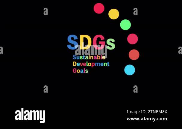 Loop animation of SDGs logo and colored dots appearing and disappearing ...