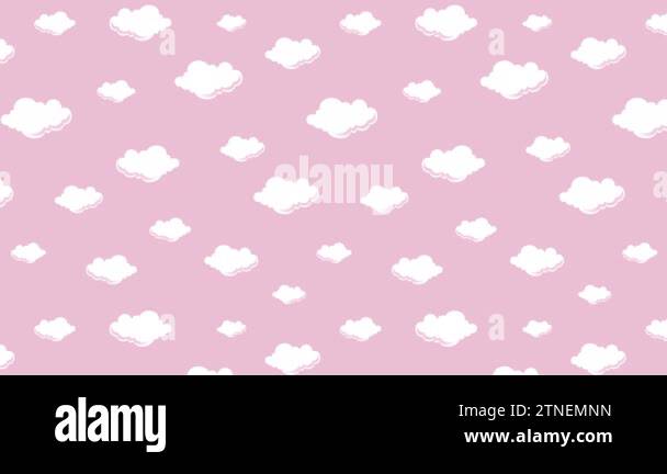 4K Cloudy sky animation. Animated Clouds timelapse Isolated on pink ...