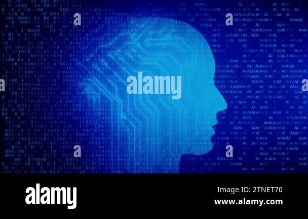 Futuristic human brain interface concept. Robotic system. Intellectual programming future human ...