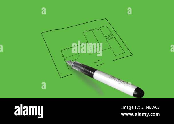 draw geographical map of building with scale and pencil with black ...