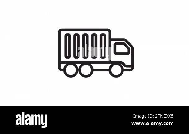 Truck, Transport Logistics animated icon on transparent background ...
