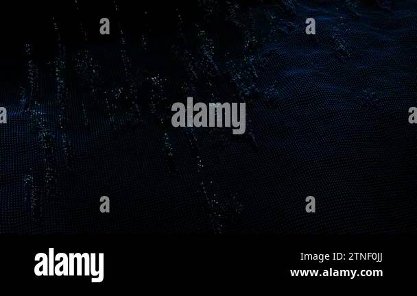 Blue digital data floating in three dimension space background ...