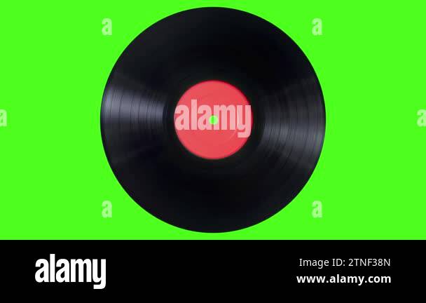 Vinyl Record is rotating on a green screen. Animation video retro vinyl ...